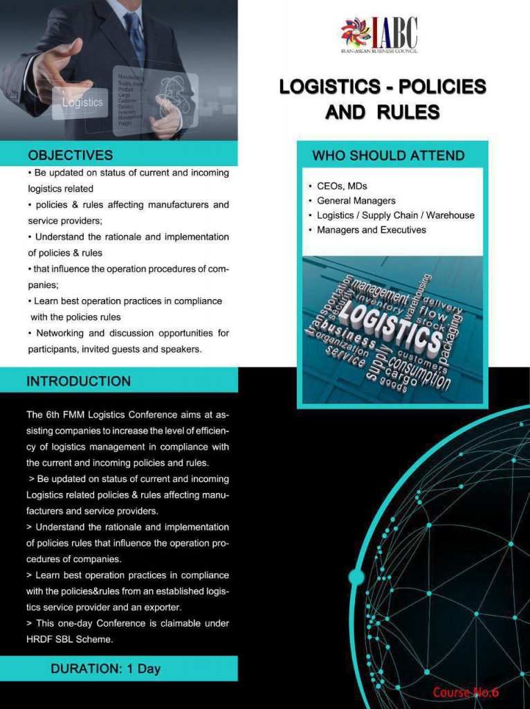 Logistics – Policies and Rules | IABC - DEWAN PERNIAGAAN TIMUR TENGAH ASEAN